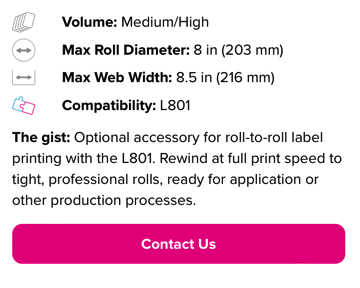 Afinia L801 Rewinder For Commercial Color Label Printer